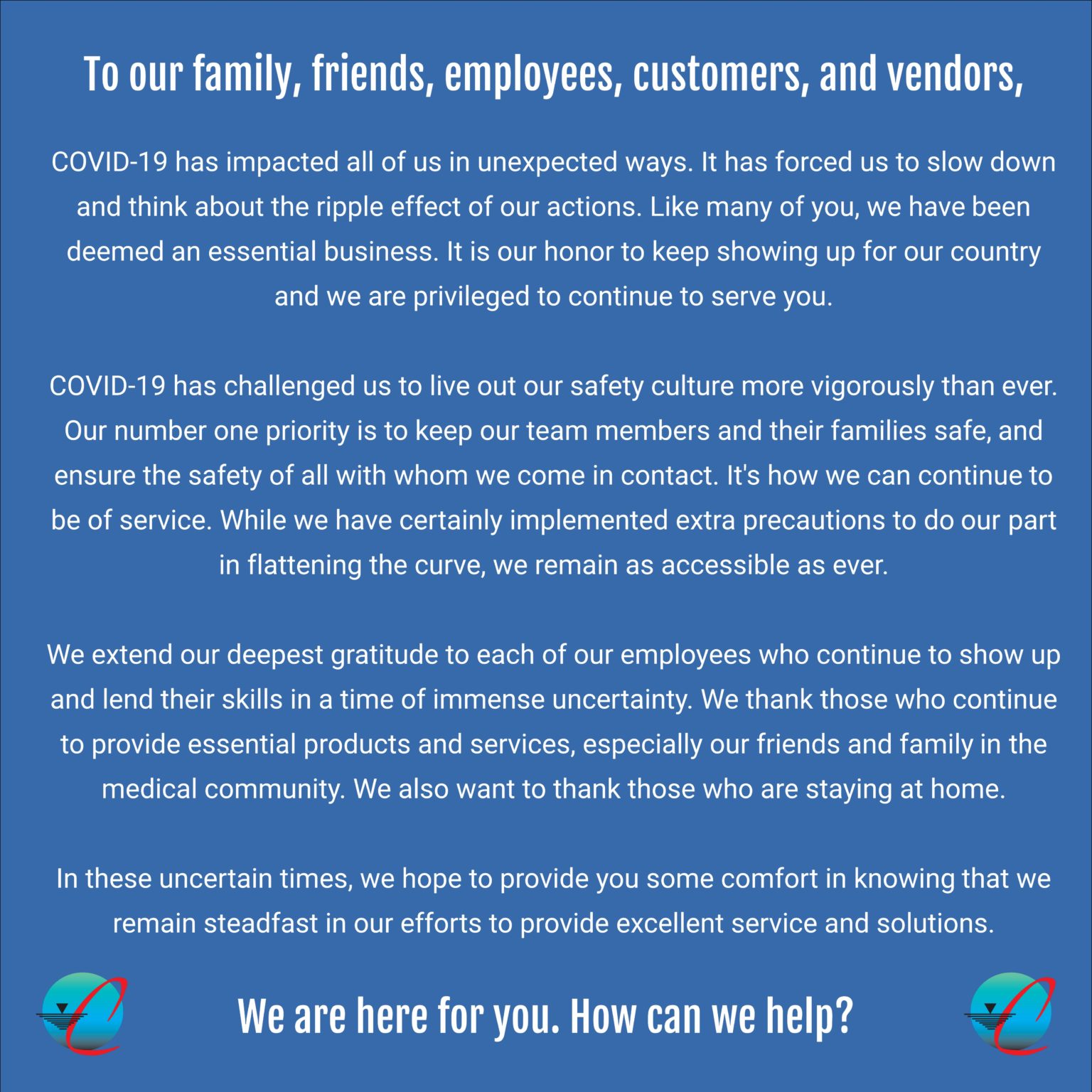 A Message on COVID-19: How can we help? - Crofton